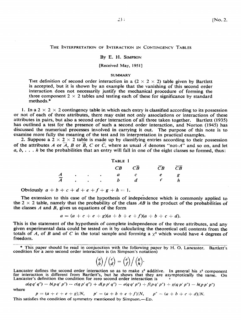 Interaction in 2x2x2 Contingency Tables | PDF | Measure (Mathematics ...