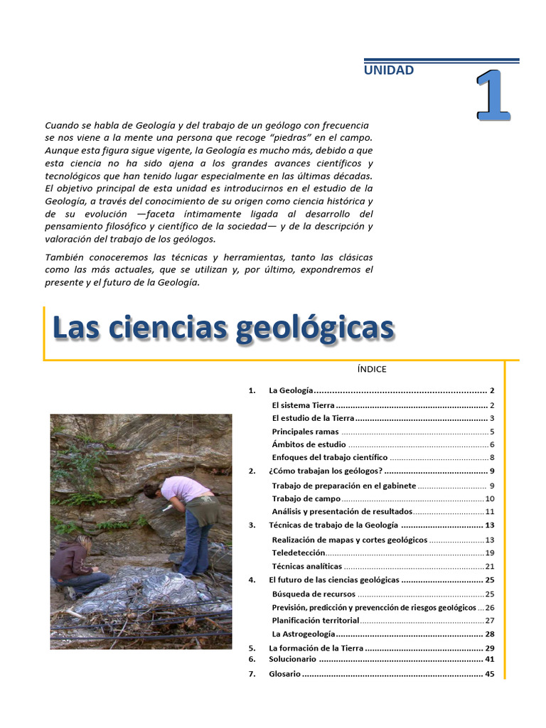 2BACH - 01-Las Ciencias Geológicas | PDF | Geología | Tierra