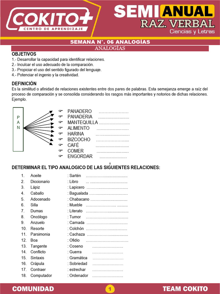 A1-2024noch-RV - Sem05 - ANALOGÍAS | PDF | Arte