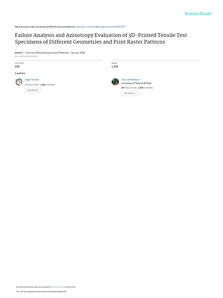 3D Print Failure Analysis & Anisotropy | PDF | Fracture | 3 D Printing