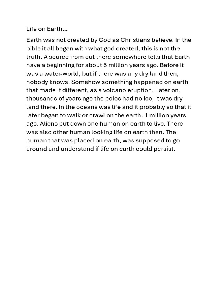 Life On Earth | PDF