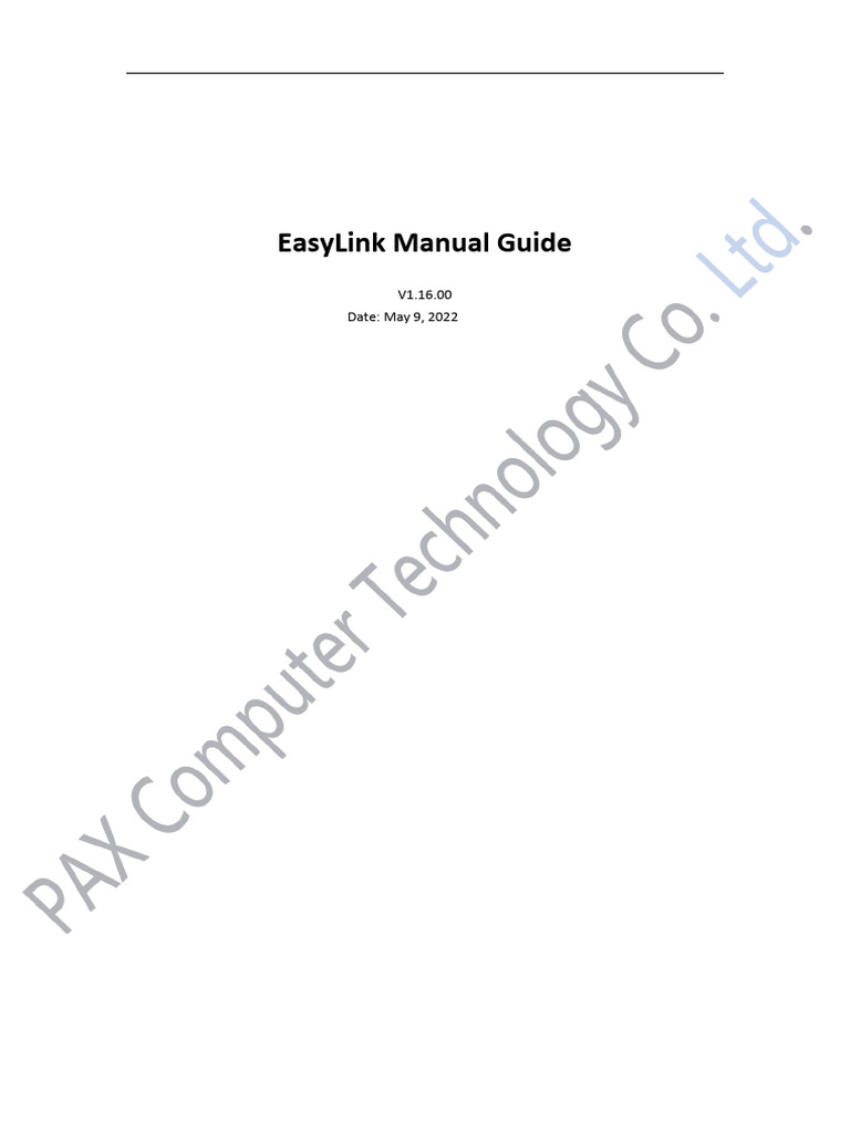 EasyLink Manual Guide V1.16.00 | PDF | Emv | User Interface