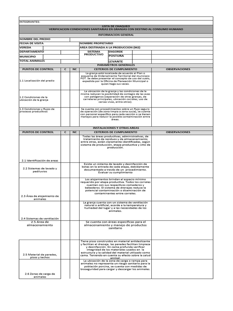 Lista de Chequeo Aves | PDF | Ventilación (Arquitectura) | Contaminación