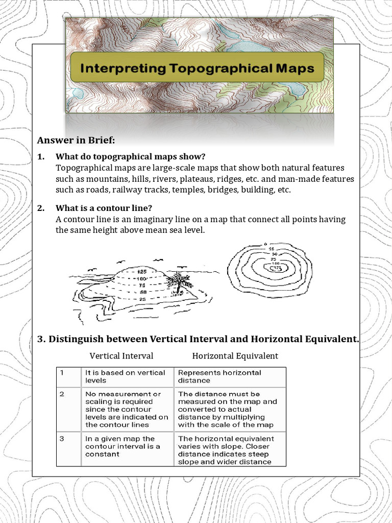 Interpreting Topographical Maps - Questions & Answers - uploaded on GC - 25May23 | Download Free ...