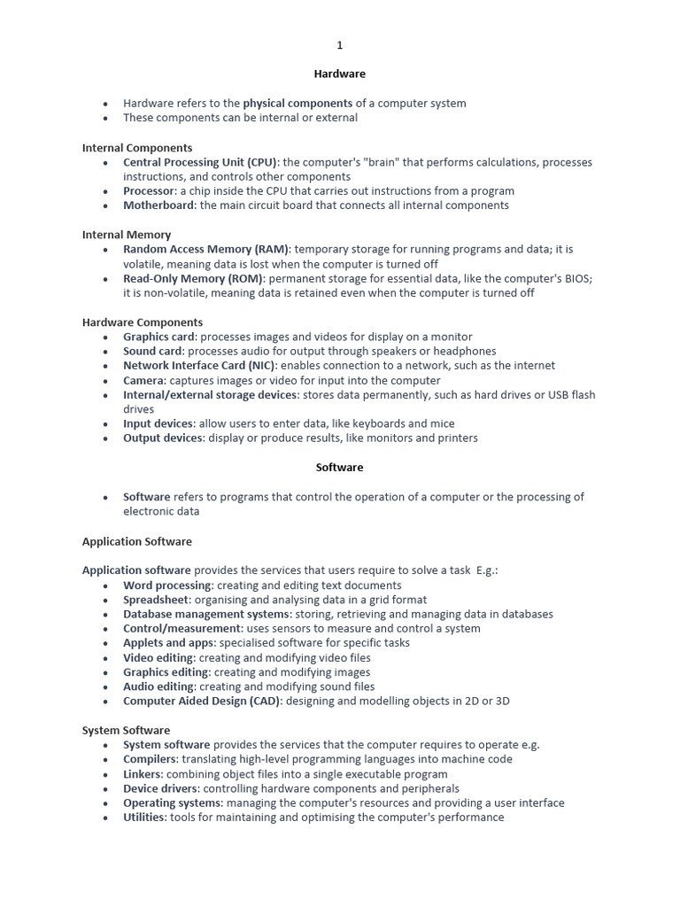 Ict Revision Notes | PDF | Wireless Lan | Computer Network