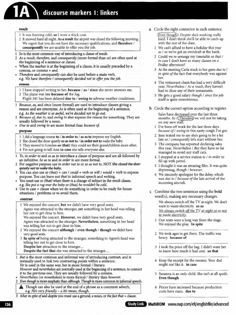 Discourse Markers | PDF | Sentence (Linguistics) | Subject (Grammar)
