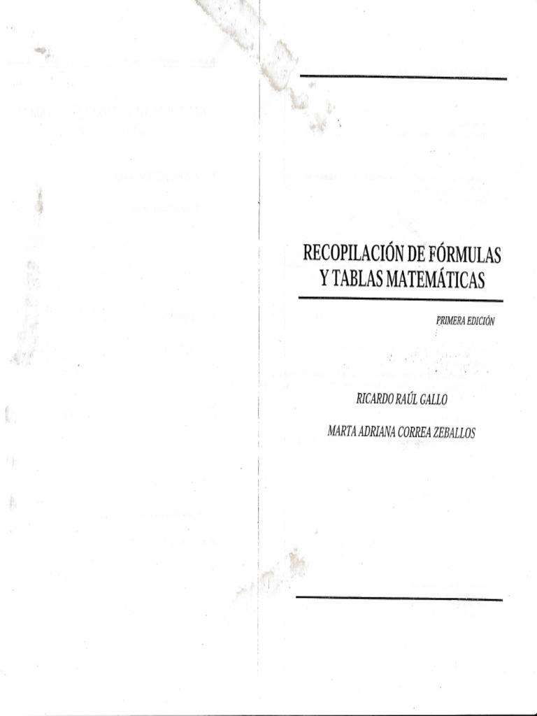 Recopilación de Fórmulas y Tablas Matemáticas | PDF
