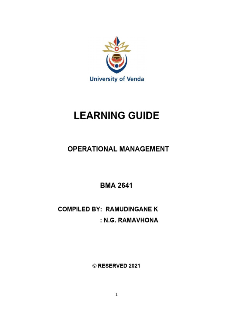 Operational Management Course Outline | PDF | Decision Making | Leadership