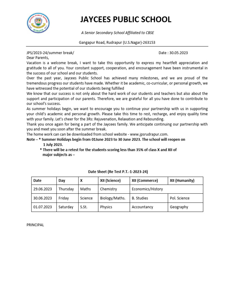 X Sumer Holiday Homework Updated 2324 | PDF | Length | Educational ...