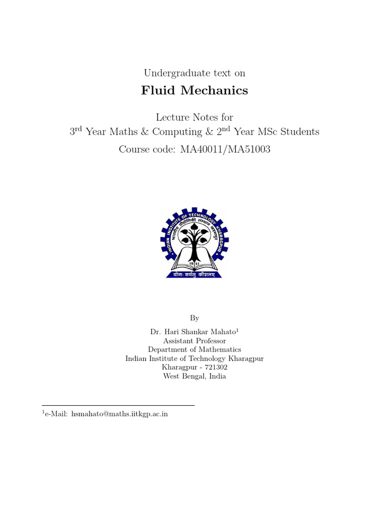 Fluid Mechanics (1) | PDF | Fluid Dynamics | Vortices