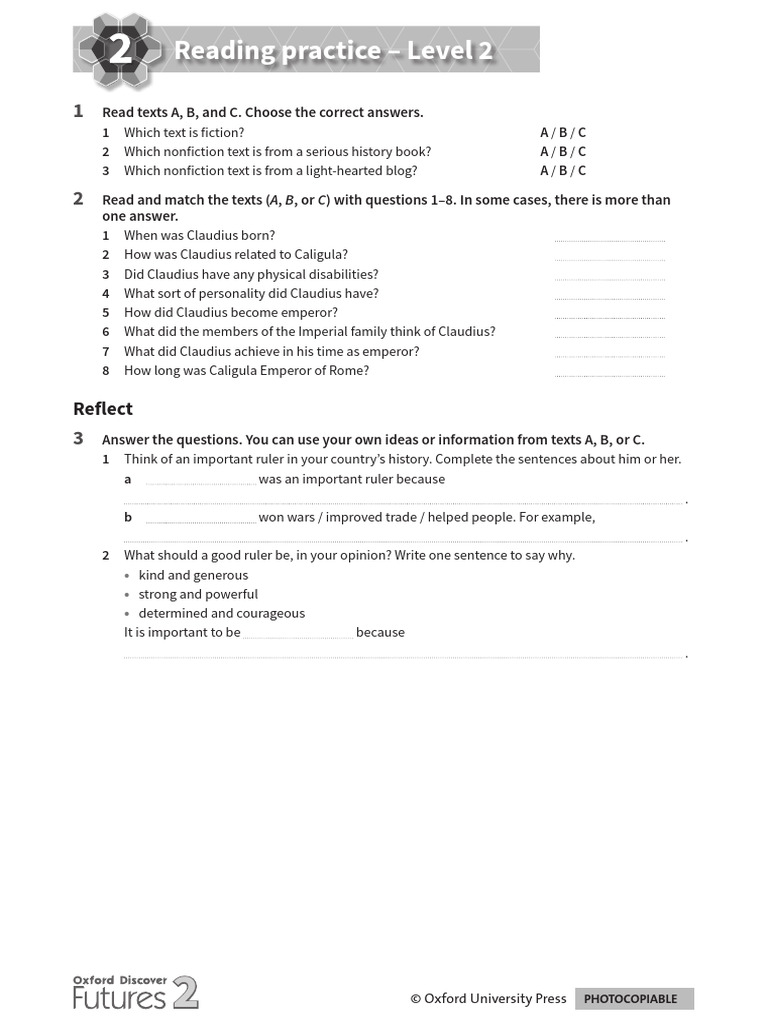 ODF2 Unit 2 Reading Practice L2 | PDF | Claudius | Caligula