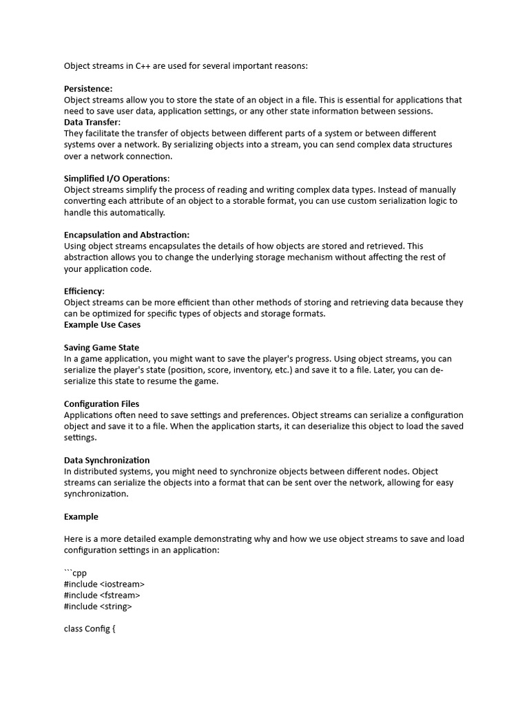 Object Streams Cpp Pdf Object Computer Science Information Technology