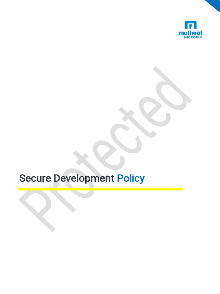 Secure Development Policy | PDF | Software Development Process | Computer Security