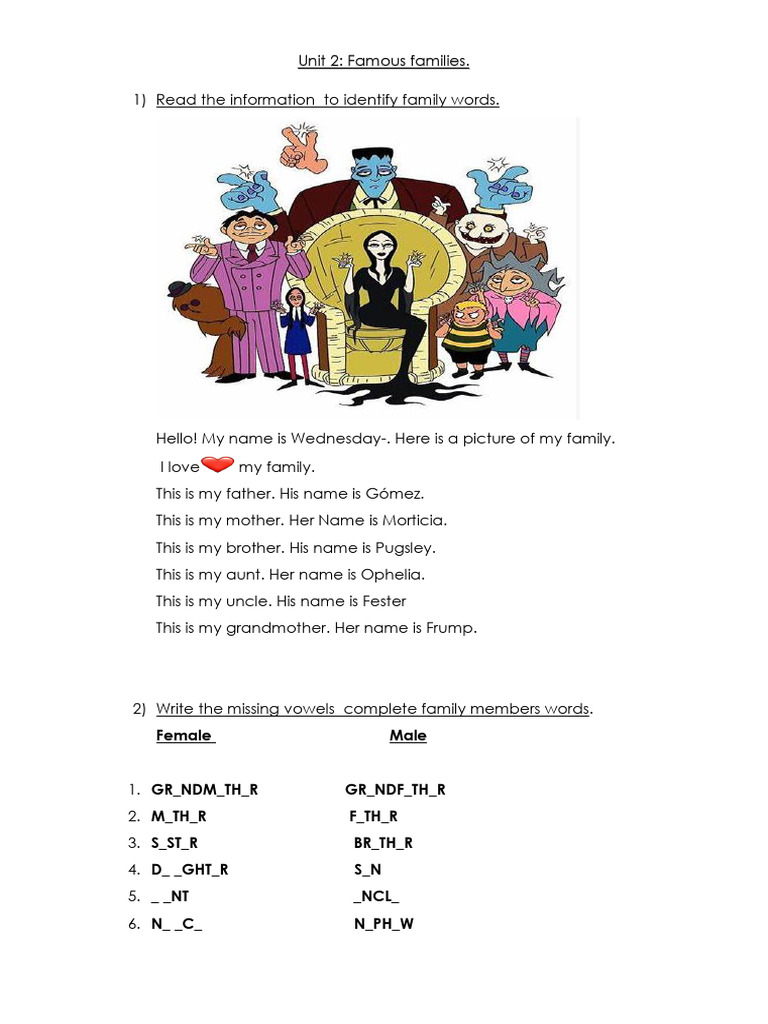 Famous families- unit 2- 6ºA & 6º B- 2024 | Download Free PDF ...