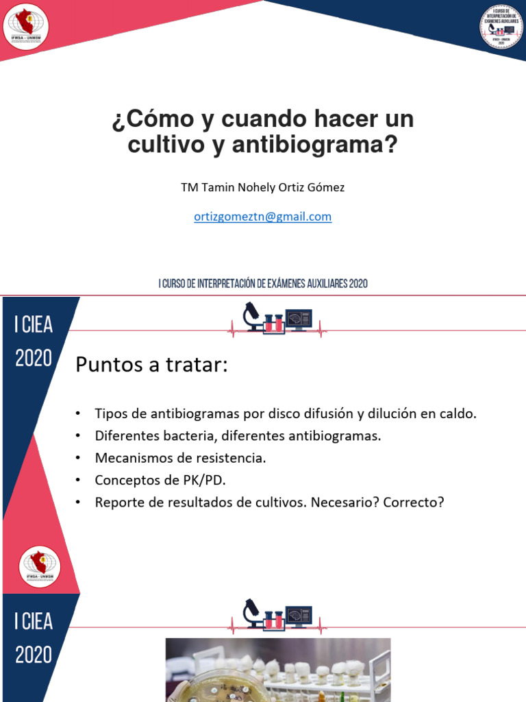Interpretación del antibiograma y cultivos | PDF | Resistencia ...