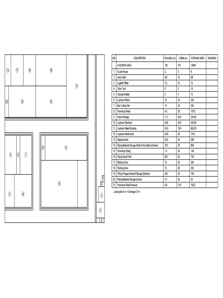 Estimasi Area Temporary Facility (Laydown) Rev.0 | PDF