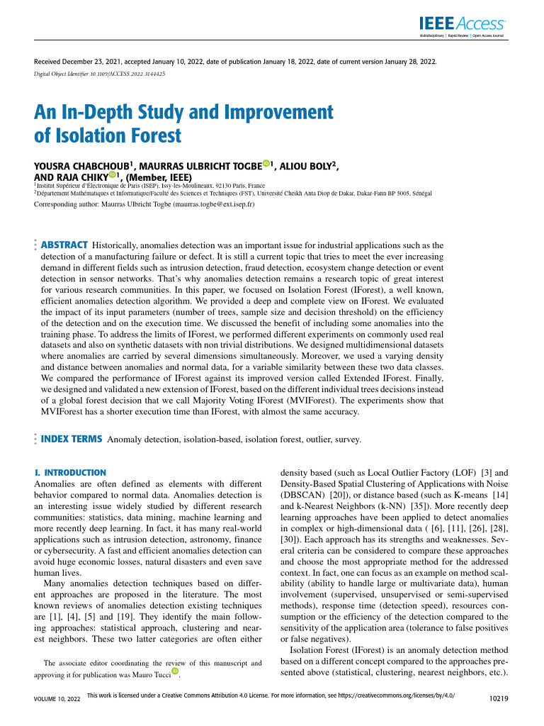 Enhancements in Isolation Forest Method | PDF | Cluster Analysis ...