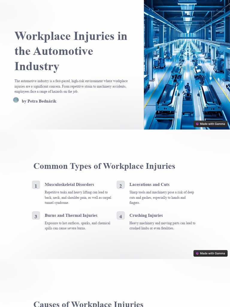 Workplace Injuries in The Automotive Industry | PDF | Occupational ...