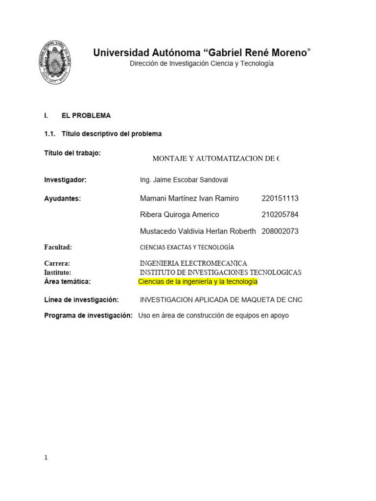 Inf Final de Proy Mont CNC Rev 00 | PDF | Control numerico | Solenoide