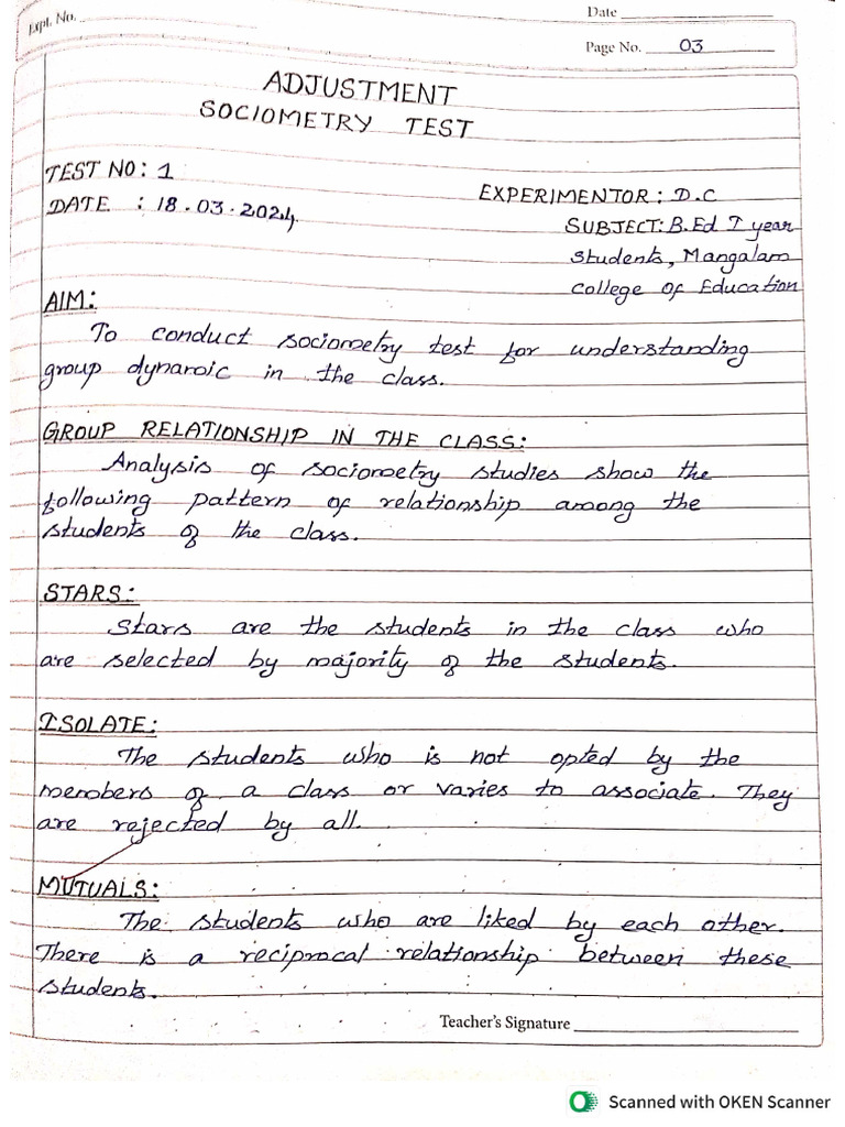 Test 1 - Adjustment Right Side | PDF