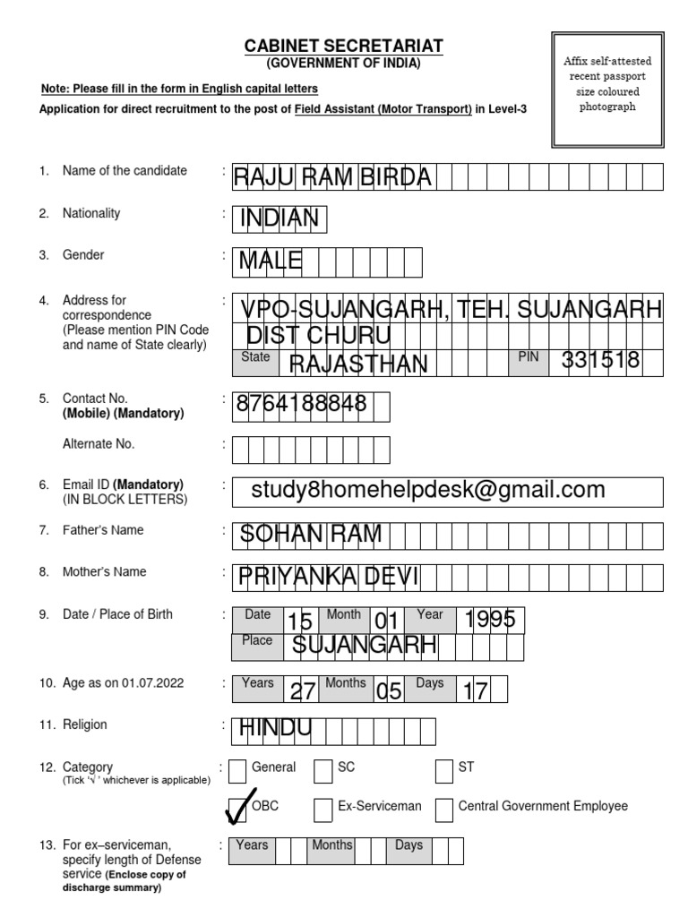 Application Form | PDF | Government