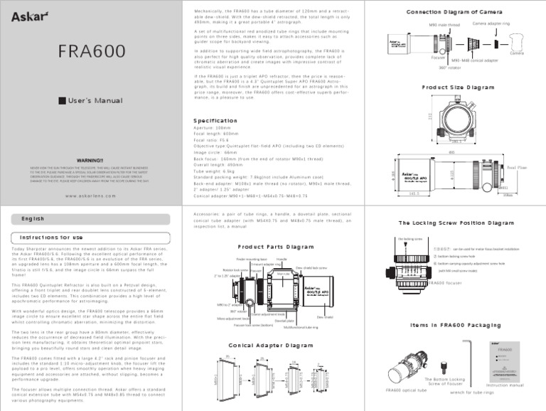 Askar Fra600 - Manual | PDF | Camera | Imaging
