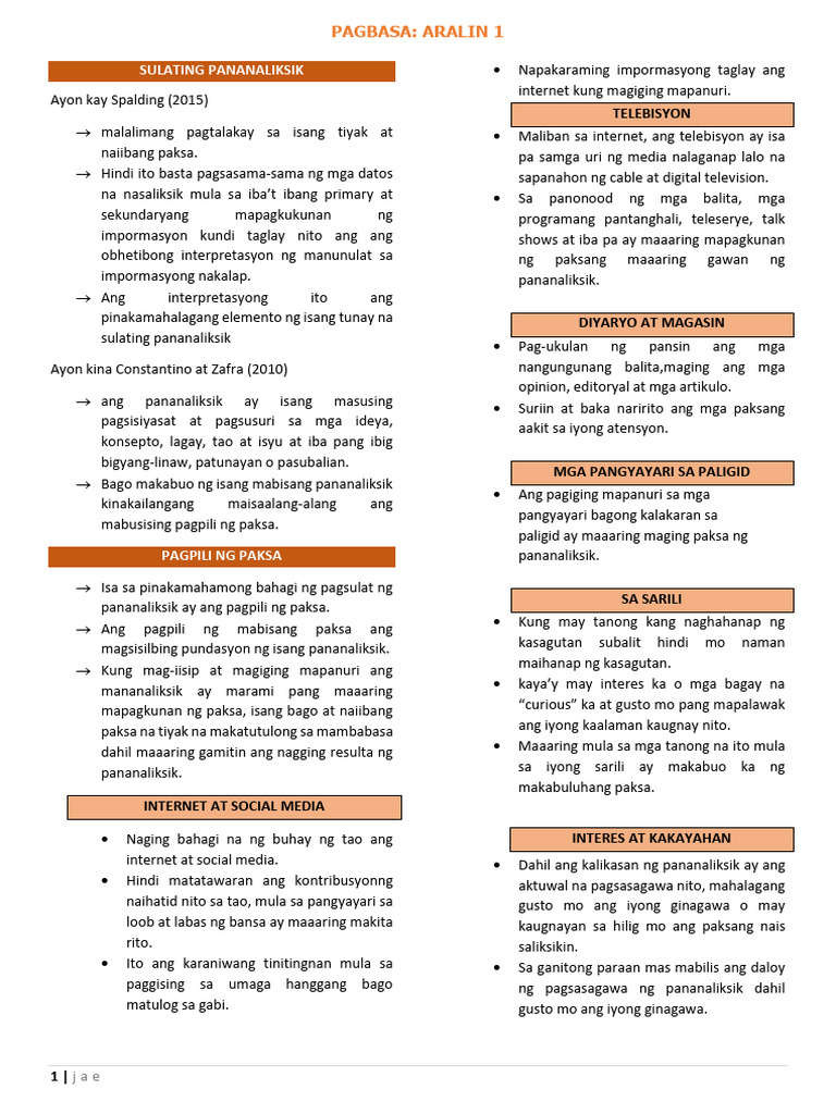 Pagbasa 4th Quarter | PDF