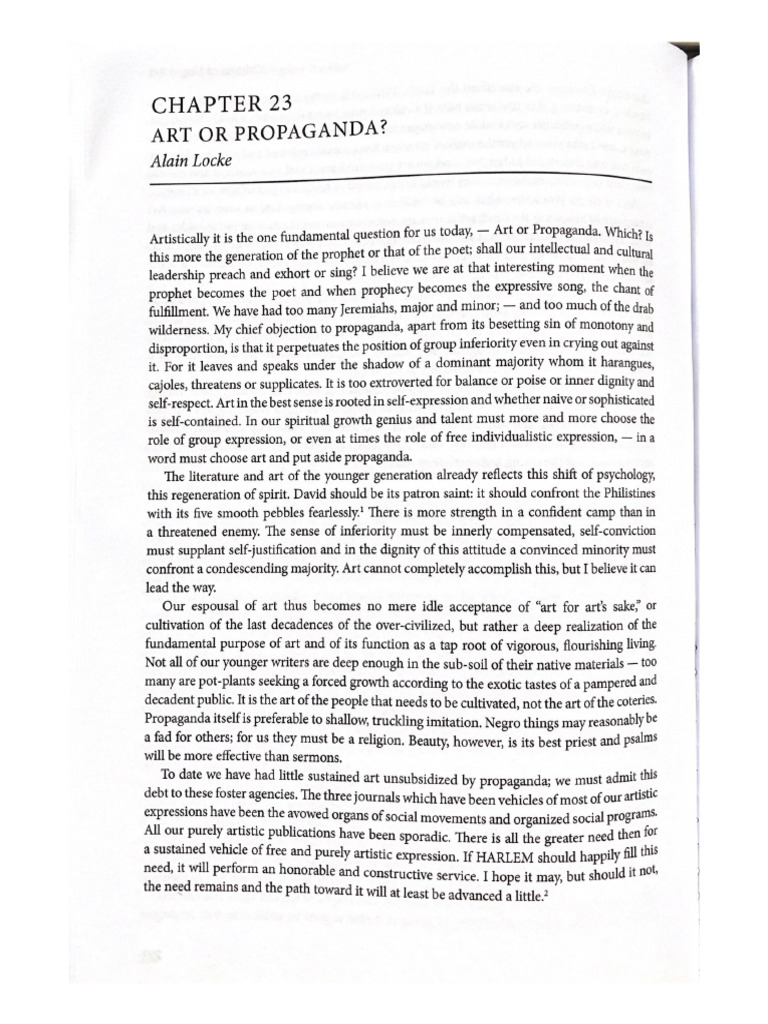 Art or Propaganda - Alain Locke | PDF