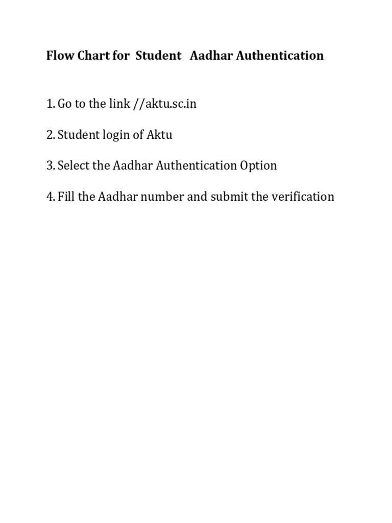 Flow Chart for Student Aadhar Authentication | PDF