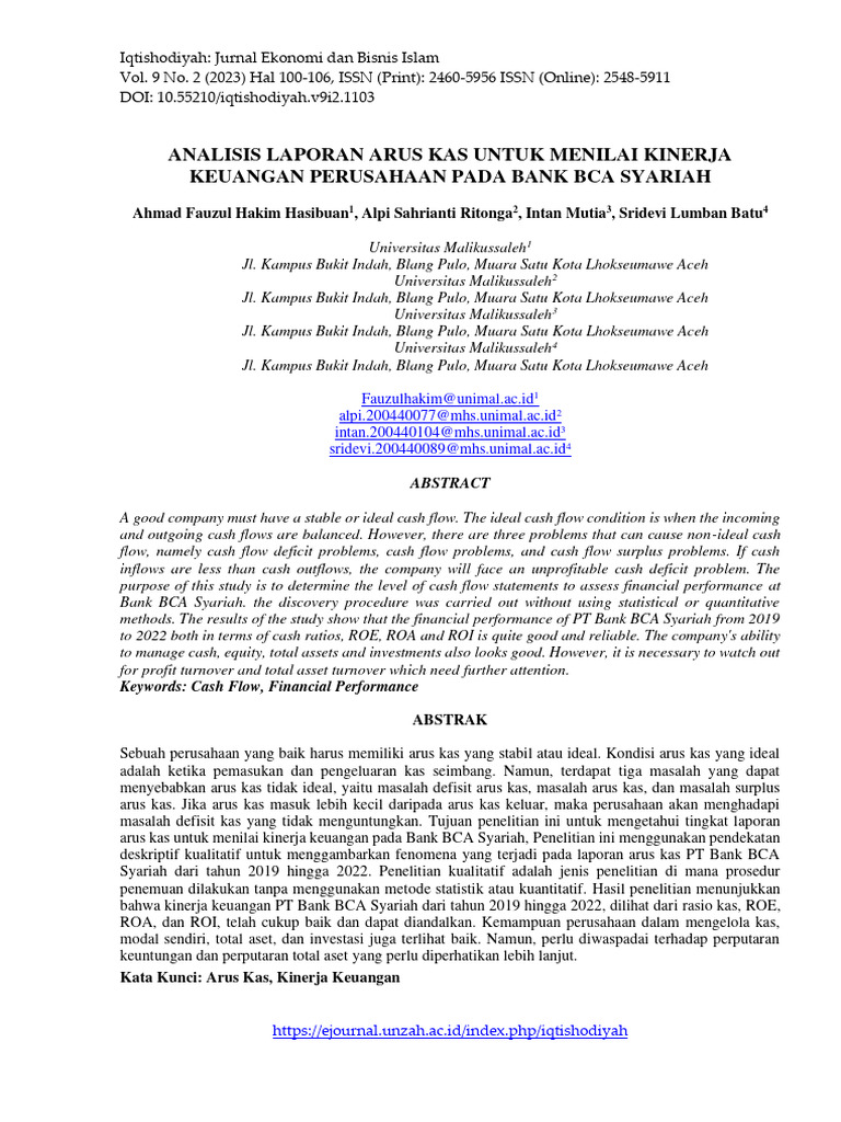 (123dok - Com) View of Analisis Laporan Arus Kas Untuk Menilai Kinerja Keuangan Perusahaan Pada ...