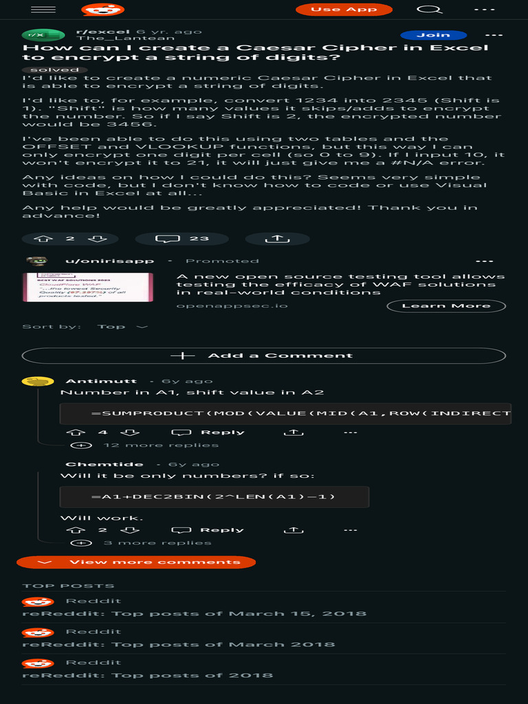 How Can I Create A Caesar Cipher in Excel To Encrypt A String of Digits Rexcel | PDF | Computers