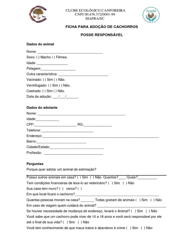 FICHA DE CUIDADO COM OS CACHORROS - Novo | Download grátis PDF | Cães ...