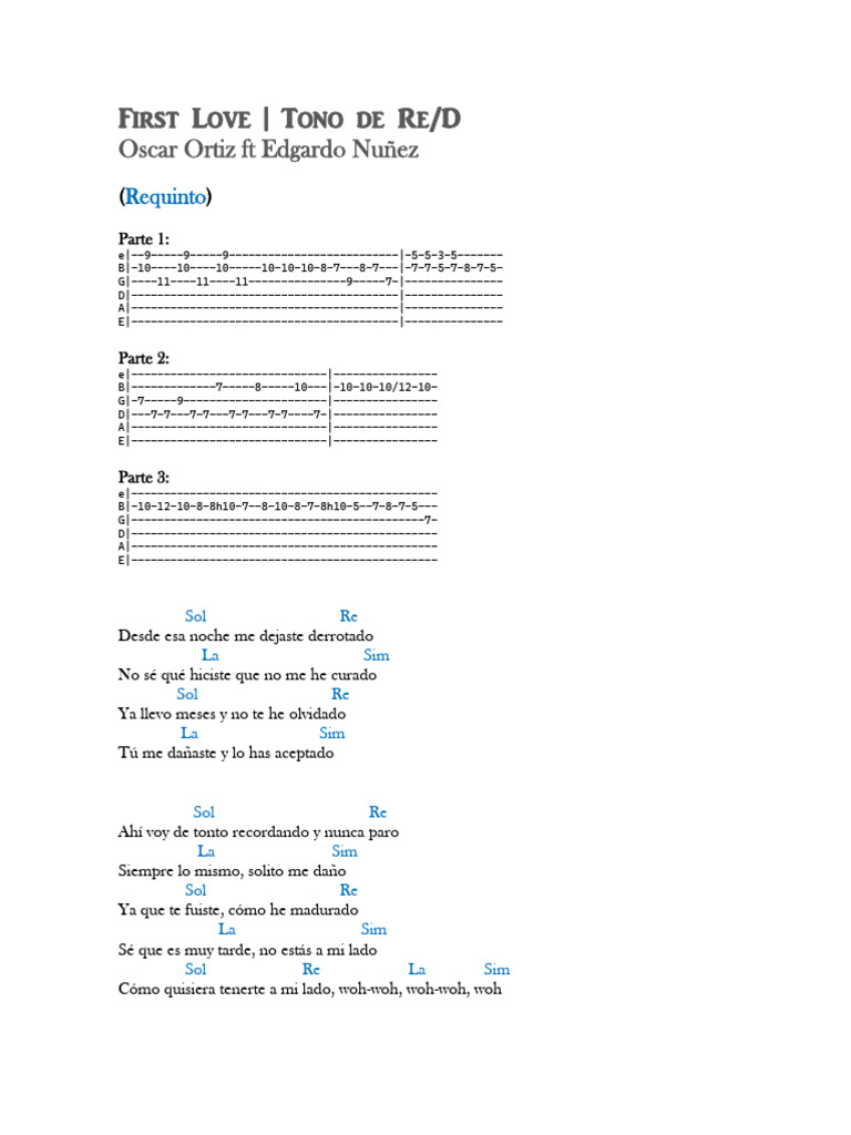 First Love (Requinto y Acordes) | PDF