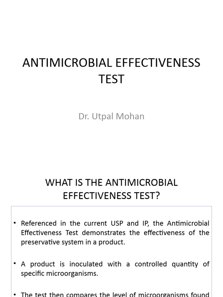 Antimicrobial Effectiveness Test | PDF | Antimicrobial | Colony Forming ...