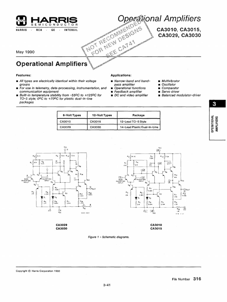 Harris Ca3030 | PDF | Voltage | Amplifier