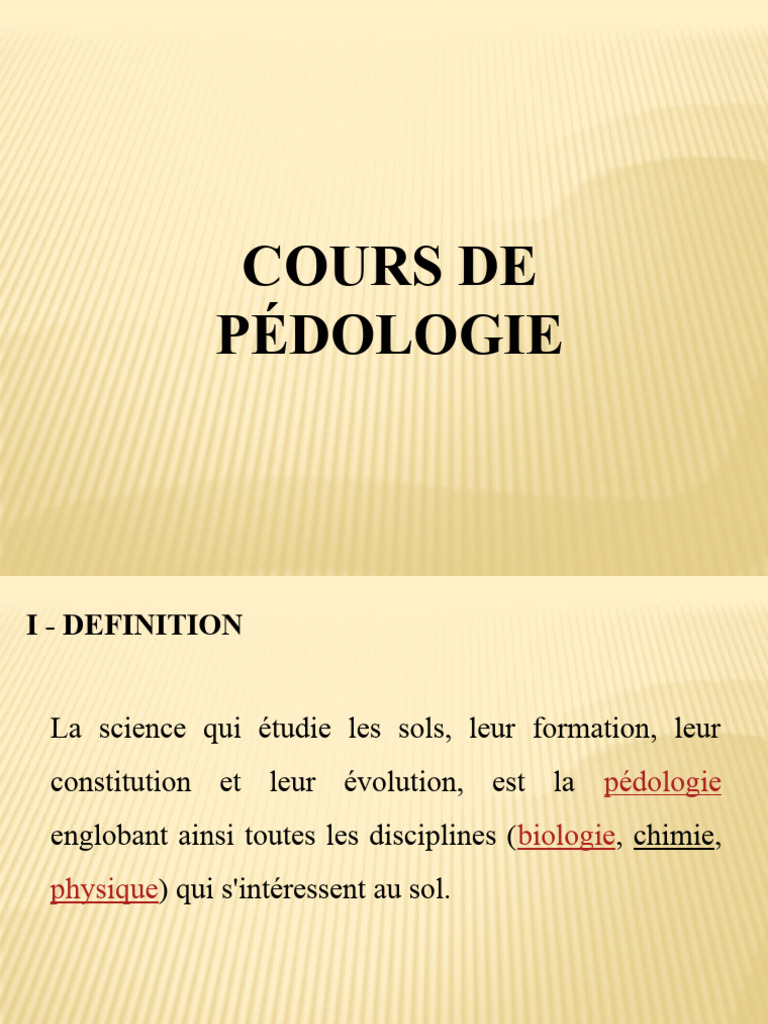 Cours de Pédologie | PDF | Sol (pédologie) | Porosité