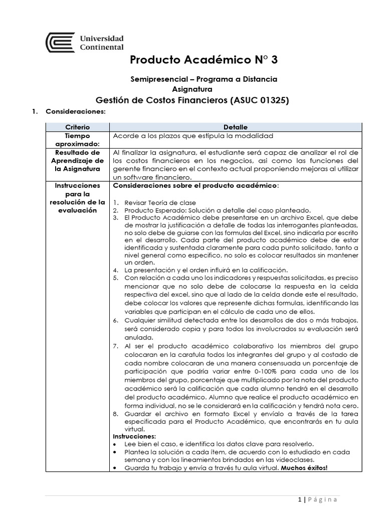 Pa3 Gestion de Costos Financieros | PDF | Compartir (Finanzas) | Impuestos