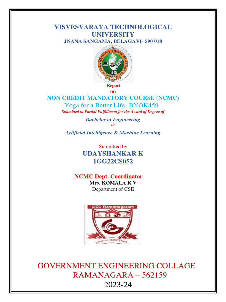 Yoga Report Front Pages 1 | PDF | Yoga