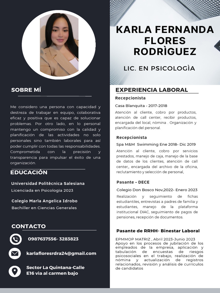 Curriculum CV Profesional de Hombre Con Foto Moderno Gris y Negro | PDF | Gestión de recursos ...