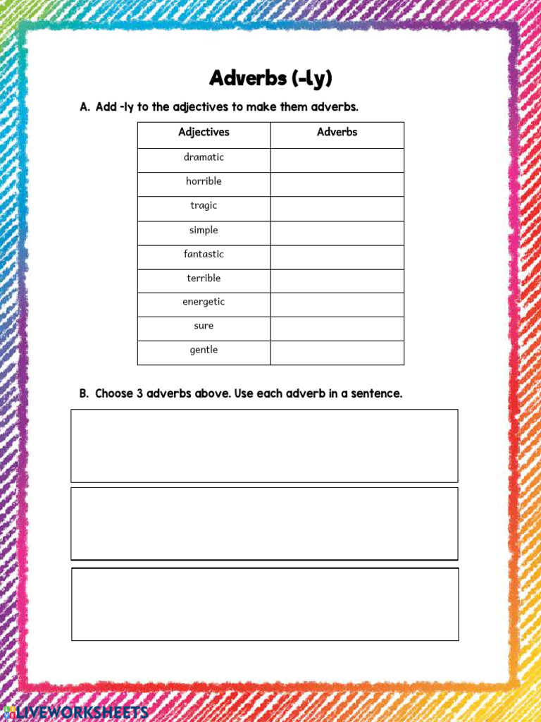 Adverbs Worksheet | PDF | Language Arts & Discipline