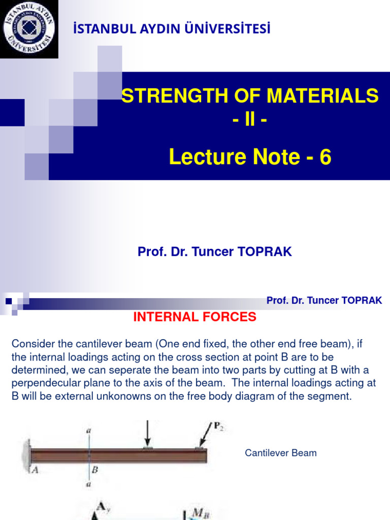 Lecture Note 6-1 | PDF | Stress (Mechanics) | Continuum Mechanics