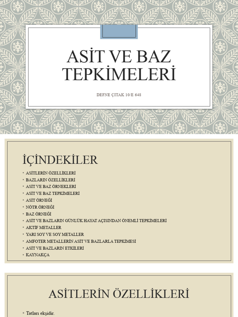 Asit Ve Baz Tepkimeleri | PDF