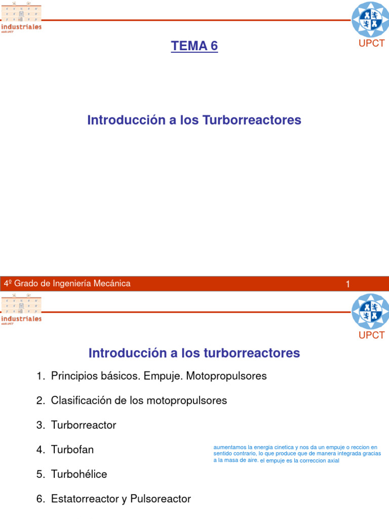 T06 - Turborreactores-V01 | PDF | Motor de cohete | Motor a reacción