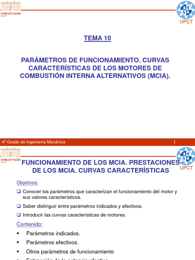 Parámetros y Curvas de Motores MCIA | PDF | Motores | Ingeniería