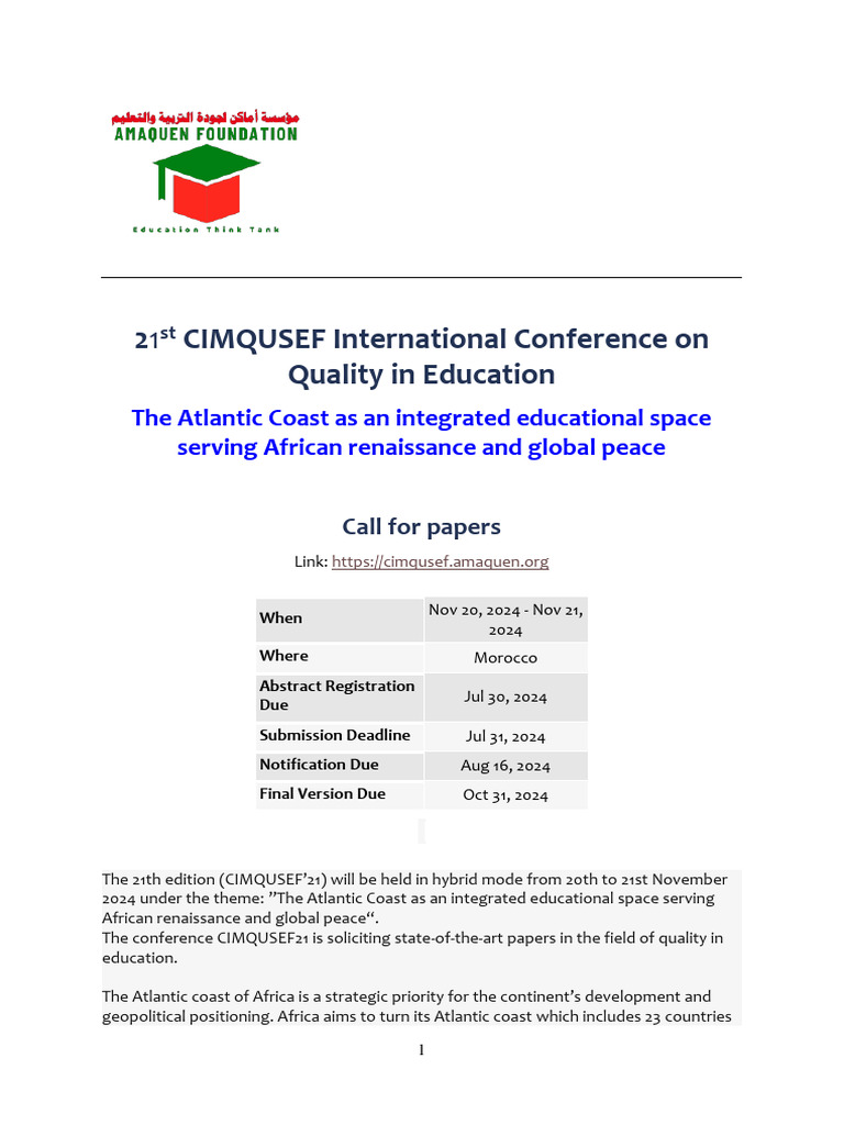Call For Papers | PDF | Academic Journal | Africa