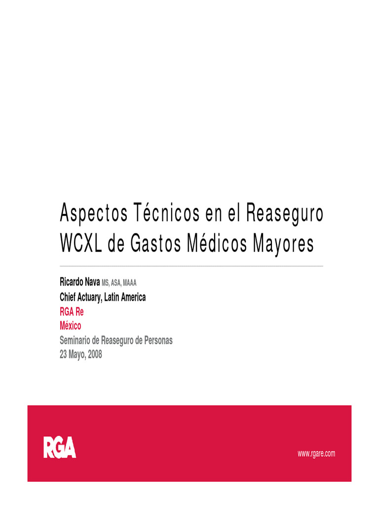 Aspectos Tecnicos en El Reaseguro WCXL de Gastos Medicos Mayores | PDF | Reaseguro ...