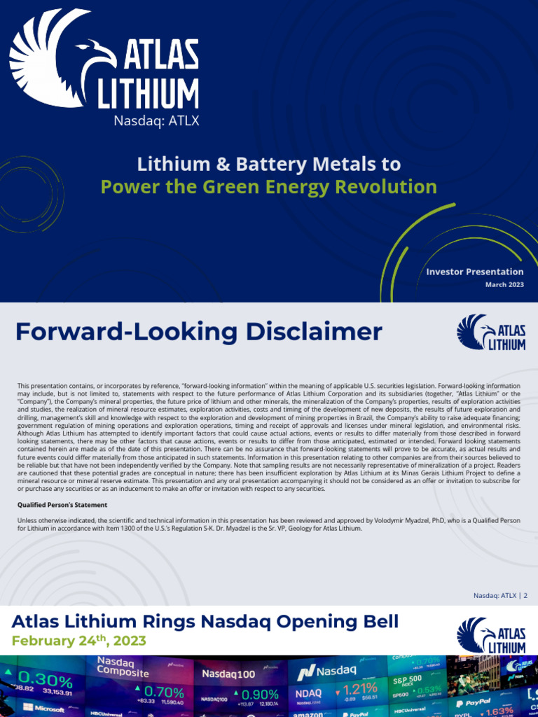03 06 23-ATLX-Presentation | PDF | Electric Vehicle | Lithium