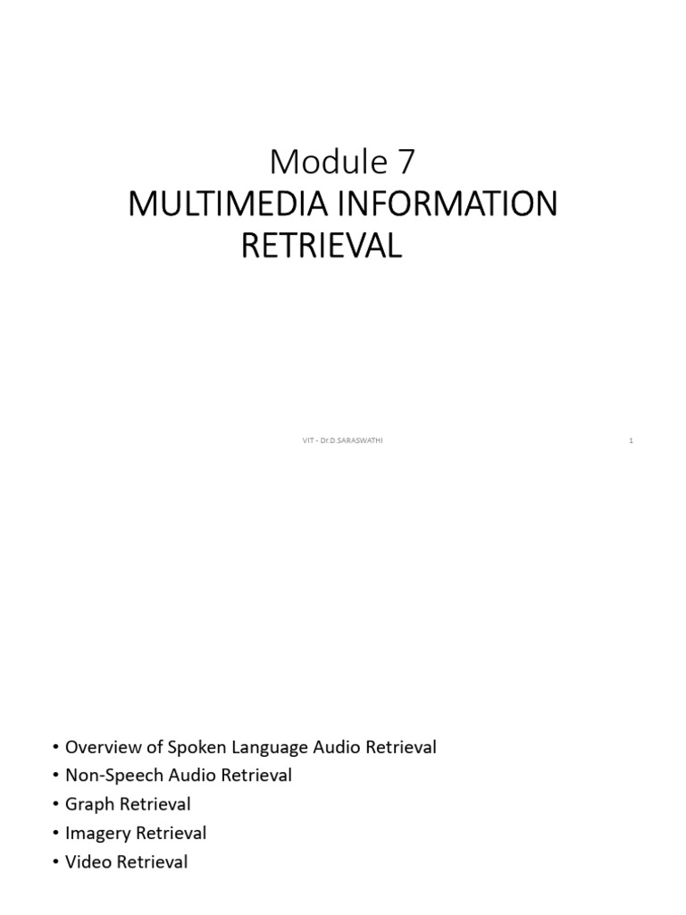 Module 7 - Multimedia Information Retrieval | PDF | Information ... Module 7 - Multimedia Information Retrieval | PDF | Information ...