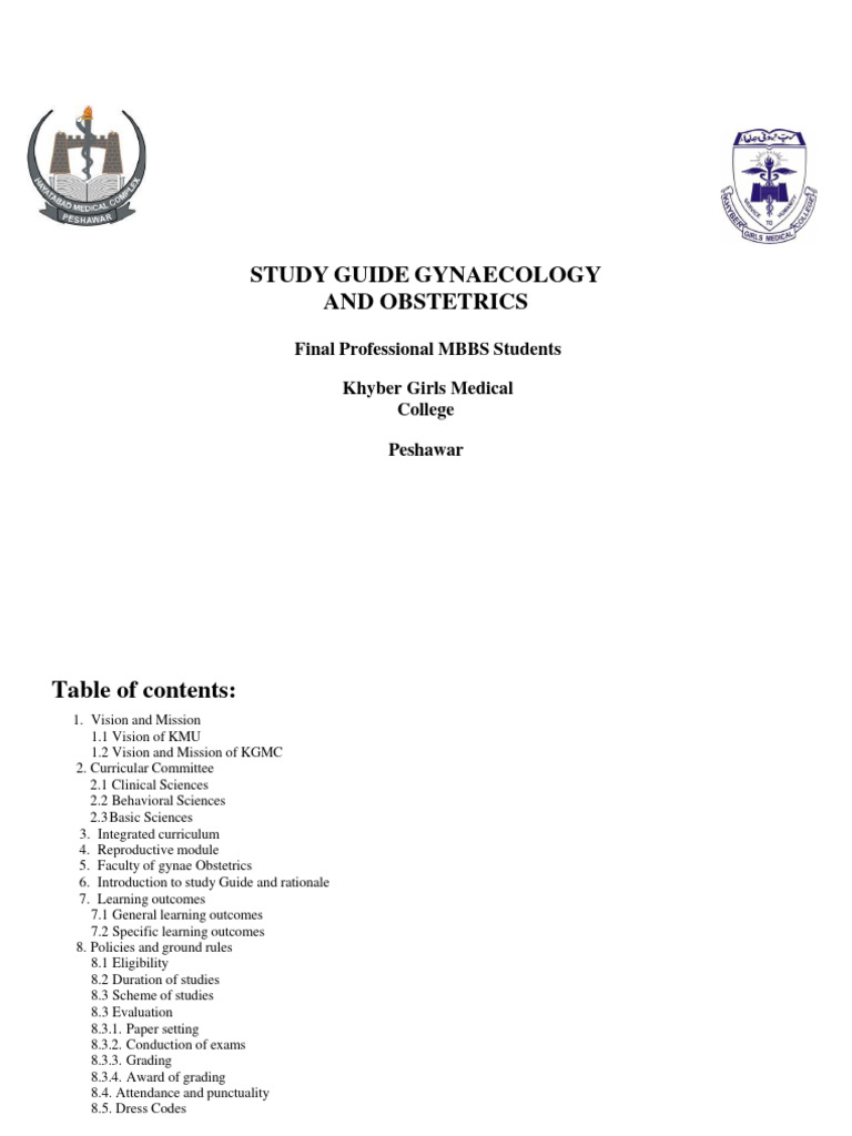 Study-Guide-Final-Year-Gynae_-KGMC | Download Free PDF | Childbirth | Pregnancy