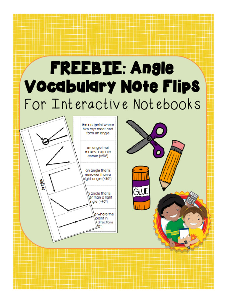 FREEBIE: Angle Vocabulary Note Flips: For Interactive Notebooks | PDF